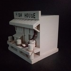 Office | 4 Wooden Fish House Box Desktop Drawer Organizer | Poshmark